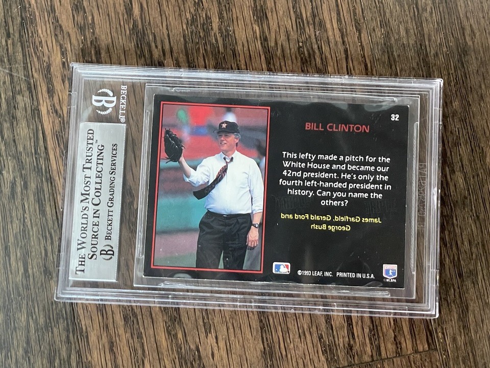Bill Clinton 42nd President * 1993 Signed Baseball Card * Autograph BAS ...