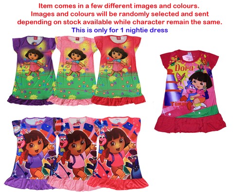 NEW SIZE 3-8 KIDS PYJAMAS SUMMER GIRLS DORA EXPLORER GIFT NIGHTIE ...