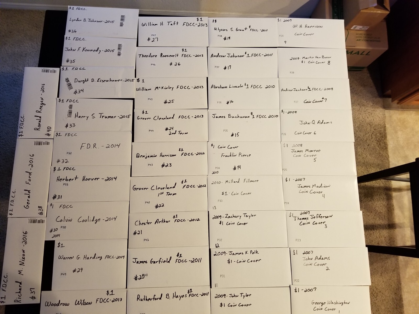 Presidential $1 FIRST DAY COIN COVERS MINT SEALED 2007 to 2016 ...