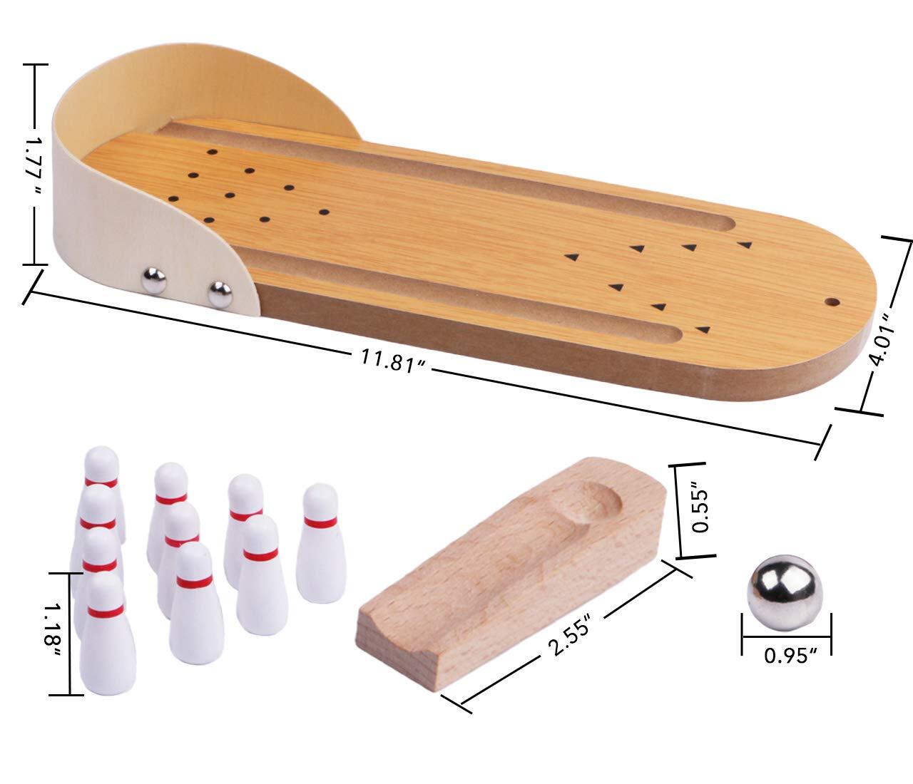 Mini juego de bolos de madera con mesa arcade para hombres, mujeres y ...