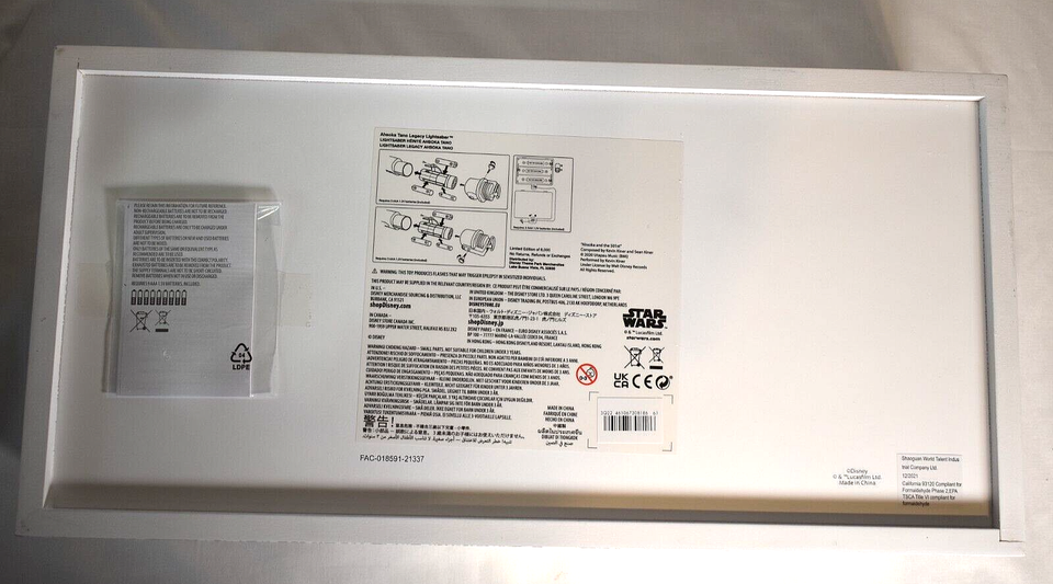 Ashoka Tano Legacy Lightsaber Hilt Limited Edition Set Signed: Eckstein ...
