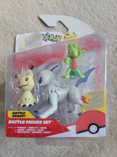 Damaged Box Pokemon - Battle Figure Set - Treecko Mimikyu Absol NEW | eBay