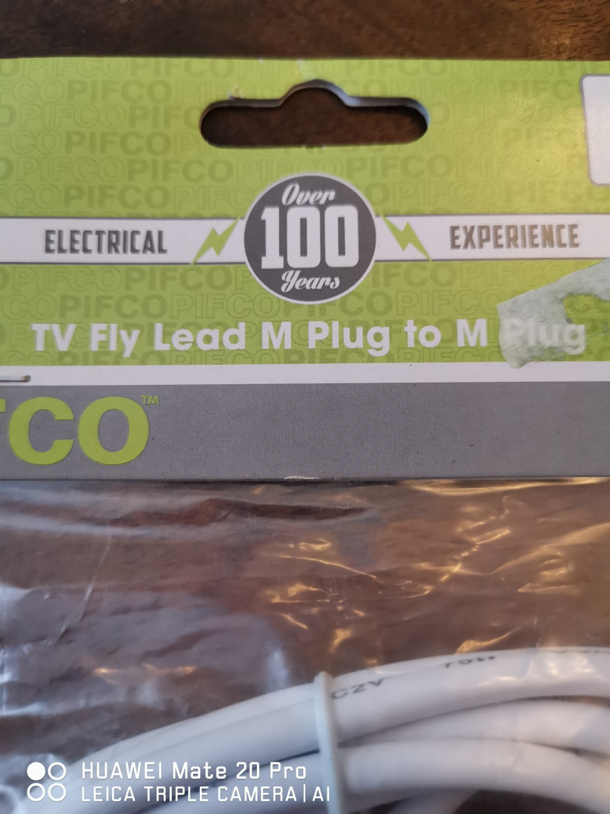 2 Pifco 2m RF Fly Lead Right Angle Male Plug to Plug Coaxial TV ...