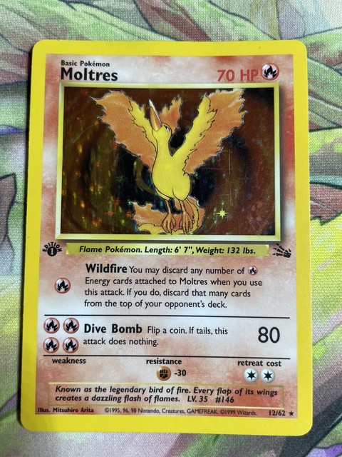 Pokémon TCG Moltres Fossil 12 Holo 1st Edition Holo Rare for sale ...