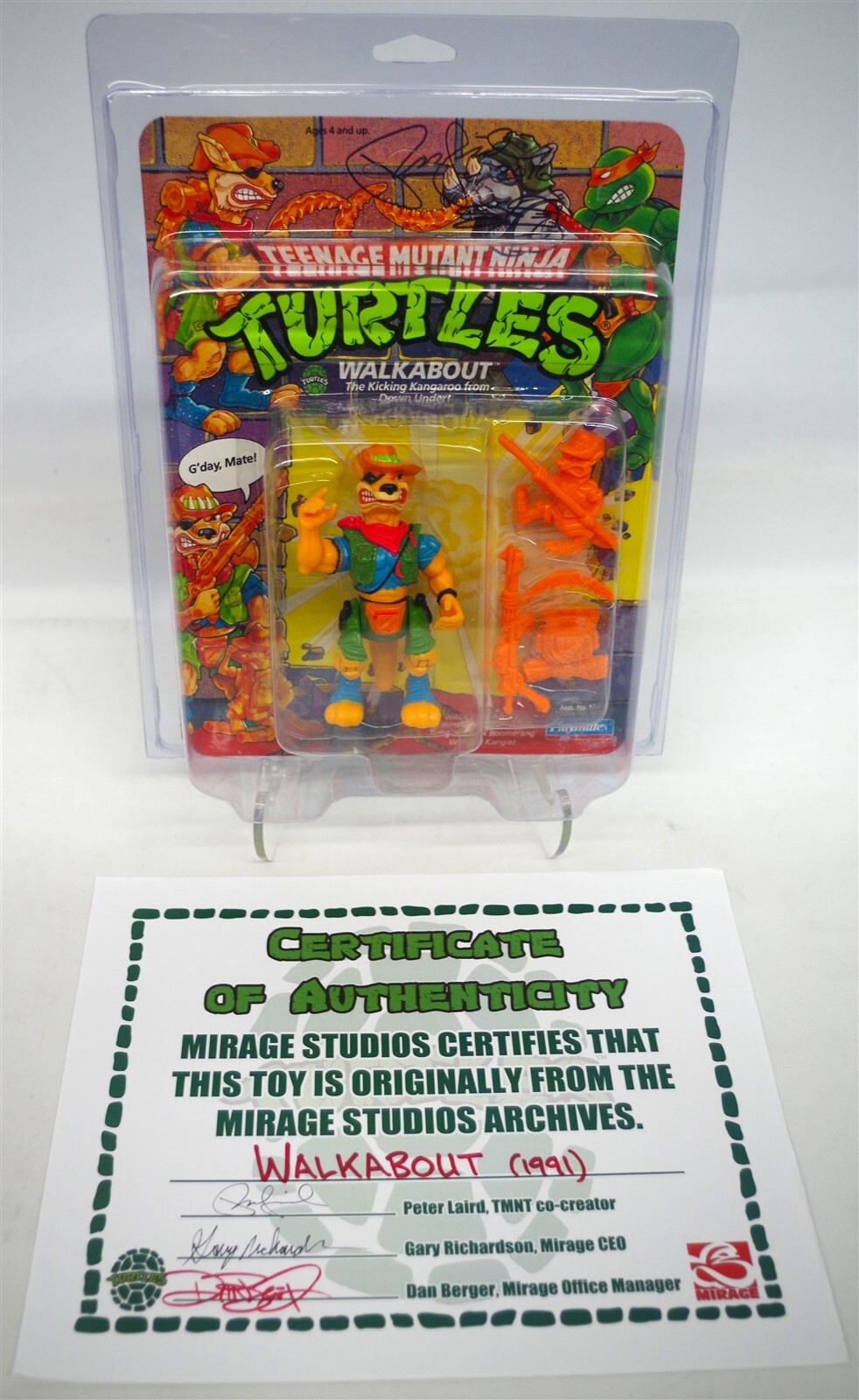 Vintage Playmates TMNT WALKABOUT Action Figure Mirage Signed New MOC ...
