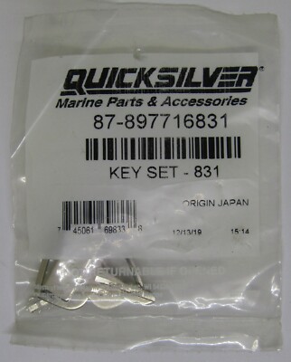New Quicksilver Mercury Marine Boat OEM Key Set 831 Part No. 87 ...