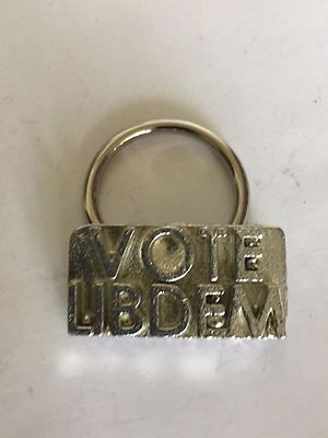 Vote Lib Dems TG62 Fine English Pewter on a Scarf Ring | eBay UK