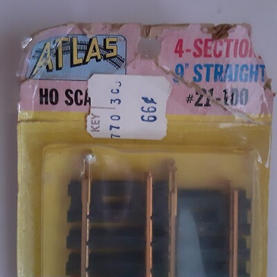 Atlas HO Scale Copper Train Track 4 Sections of 9" Straight VINTAGE NOS ...