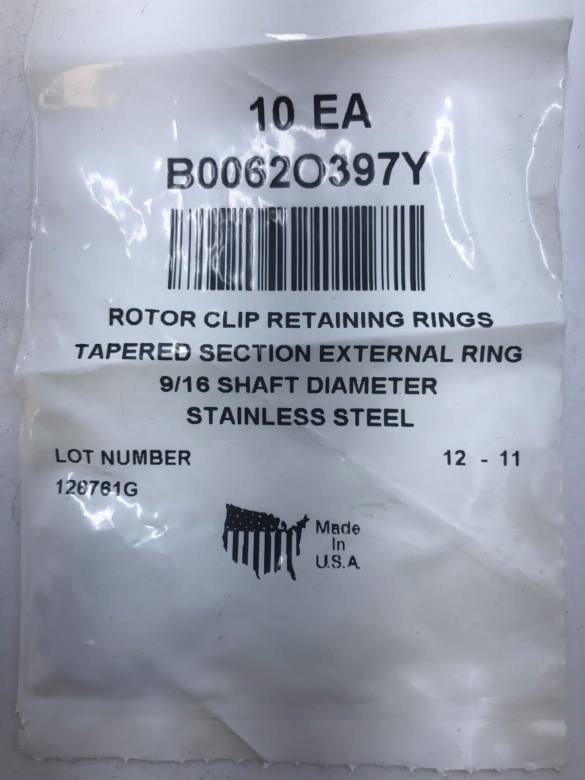 Crescent External Retaining Ring C-56SS 9/16" Shaft Diameter, 0.035 ...