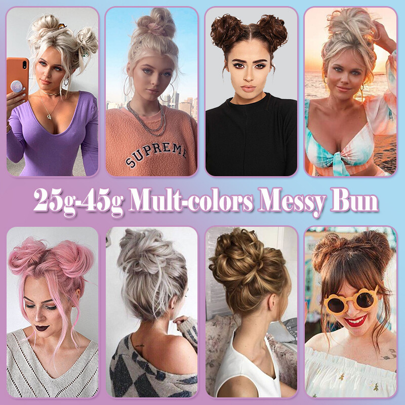 Natural Curly Messy Bun Real as Human Hair Piece Scrunchie Updo Hair ...