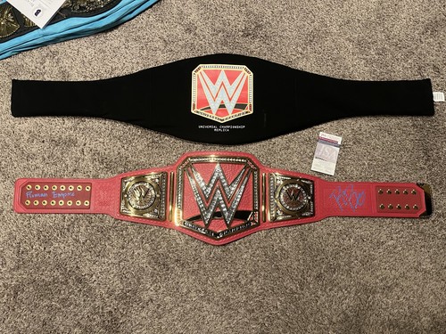 WWE WWF Roman Reigns Autographed Red Universal Title Belt Roman Empire ...