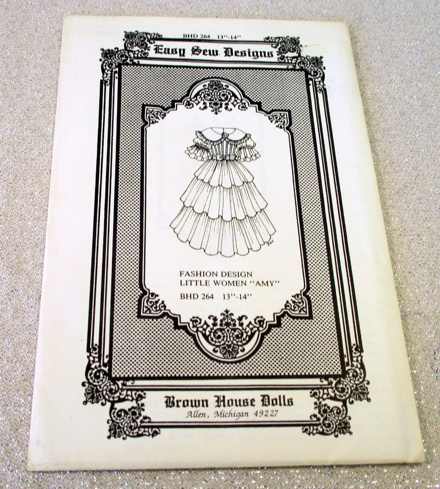 Brown House Doll Patterns Easy Sew Designs Clothing 13" to 14" Dolls | eBay