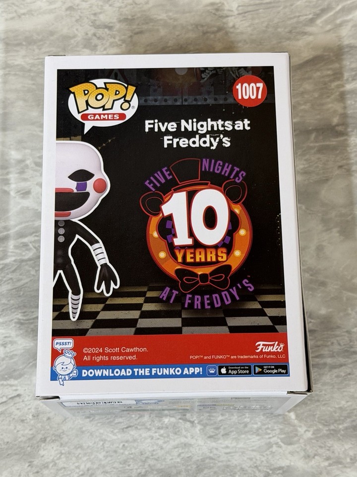 FUNKO POP! MARIONETTE #1007 HOT TOPIC EXCLUSIVE FIVE NIGHTS AT FREDDY’S ...