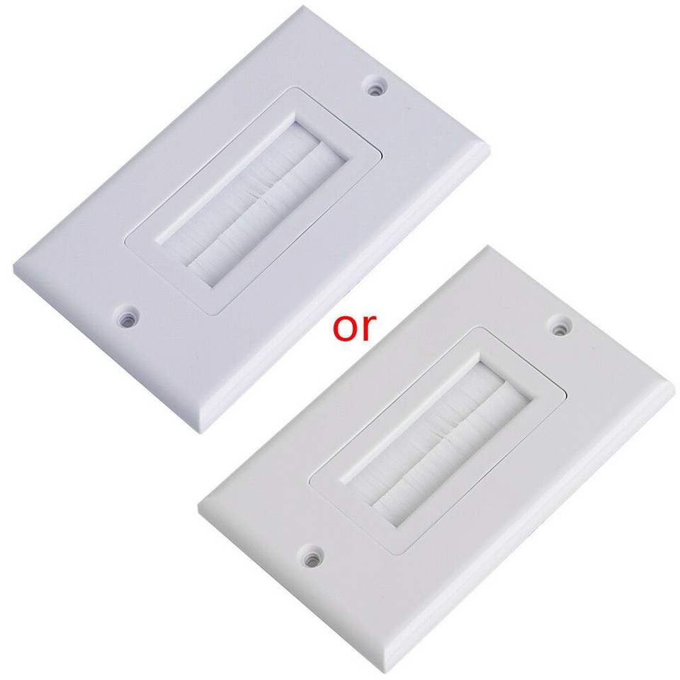 Cable Pass Through Insert Single Brush Wall Plate White Wires Wall ...