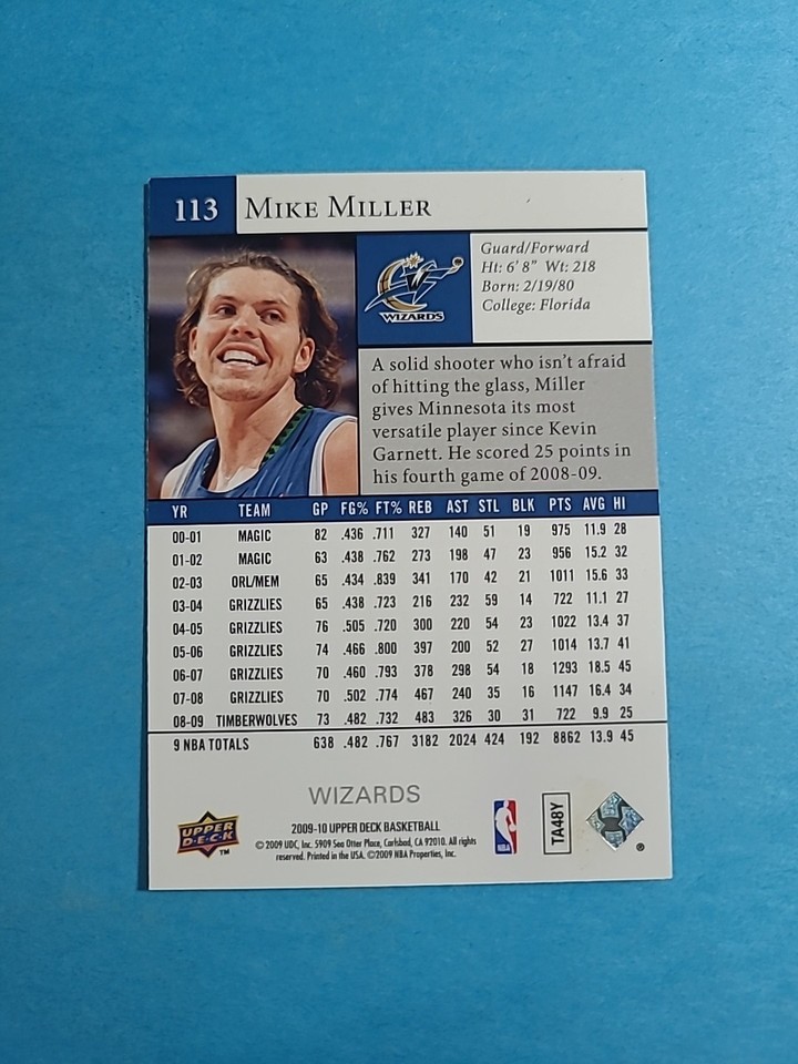 Mike Miller 2009-10 Upper Deck Basketball Card # 113 J3358 | eBay