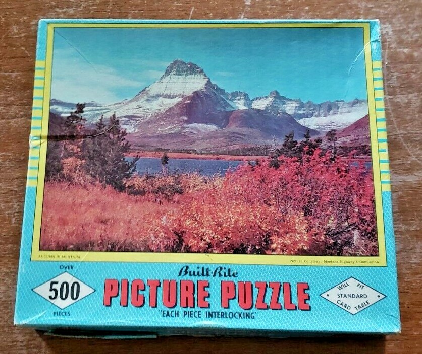 VINTAGE BUILT RITE PICTURE PUZZLE "AUTUMN IN MONTANA" -OVER 500 PIECES ...