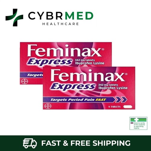 Feminax Express 8, 16 or 32 Tablets Lysine 342mg Targets Period Pain ...