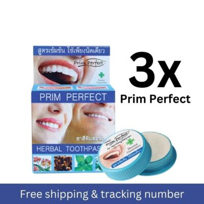 PRIM PERFECT Toothpaste Whitening Teeth Anti Bacteria Thai Herbal Clove ...