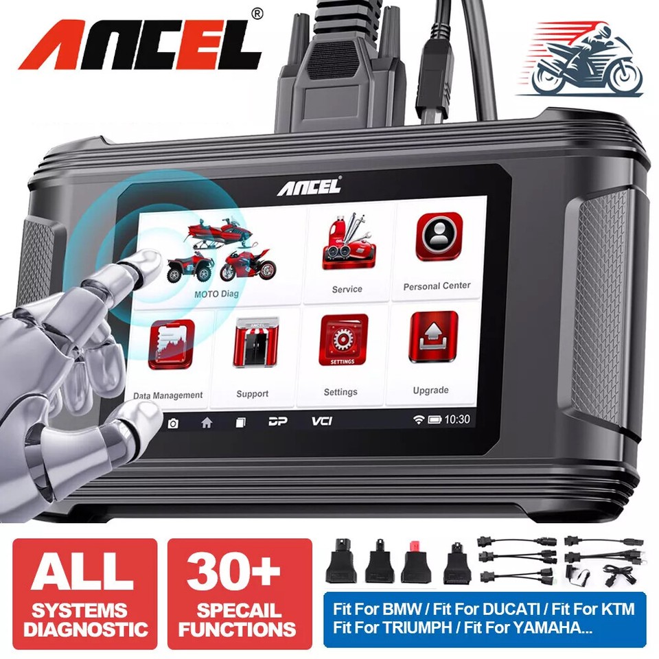 ANCEL MT500 All System Motorcycle Diagnostic Scan Tool OBD2 Scanner ECU ...
