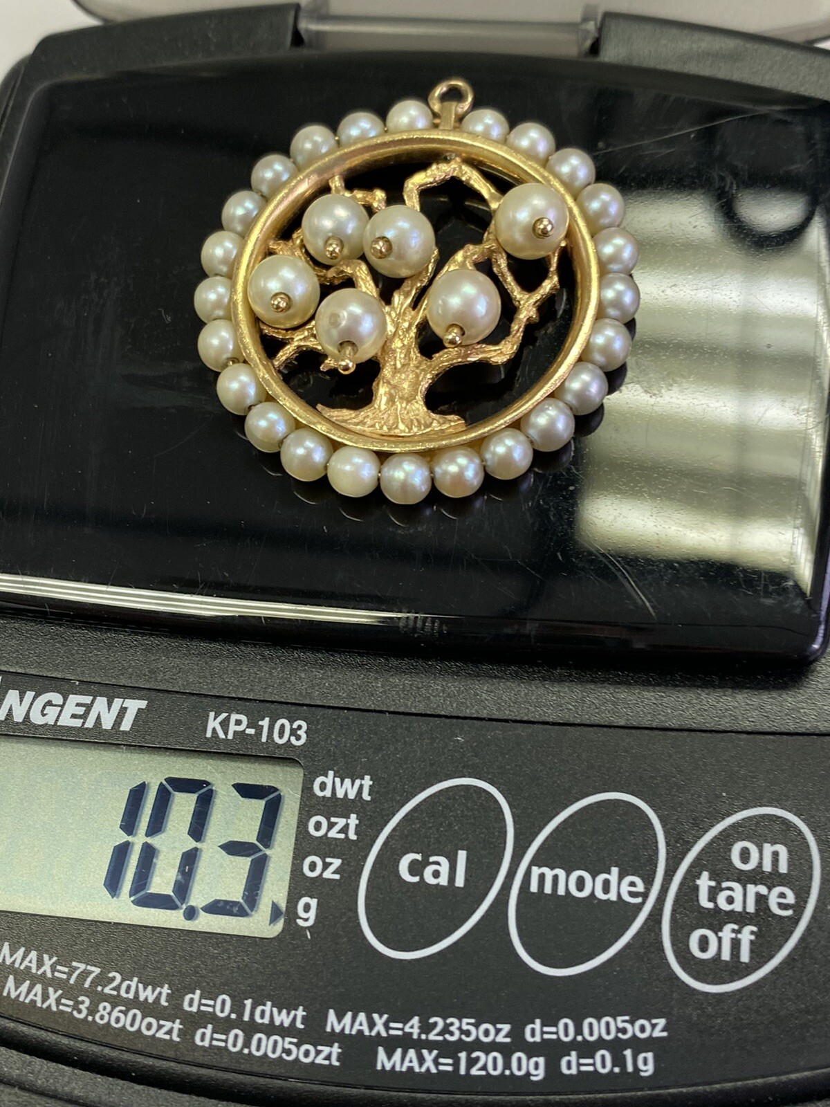 Vintage Tree of Life Pearl Pendant 14k Gold 10.3 grams Hand-Made Estate ...