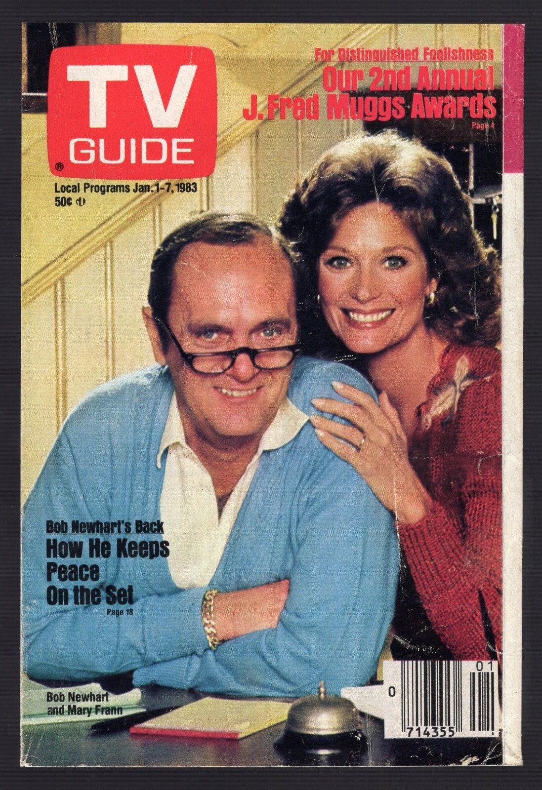 1983 TV GUIDE COVER ONLY ~ BOB NEWHART & MARY FRANN | eBay