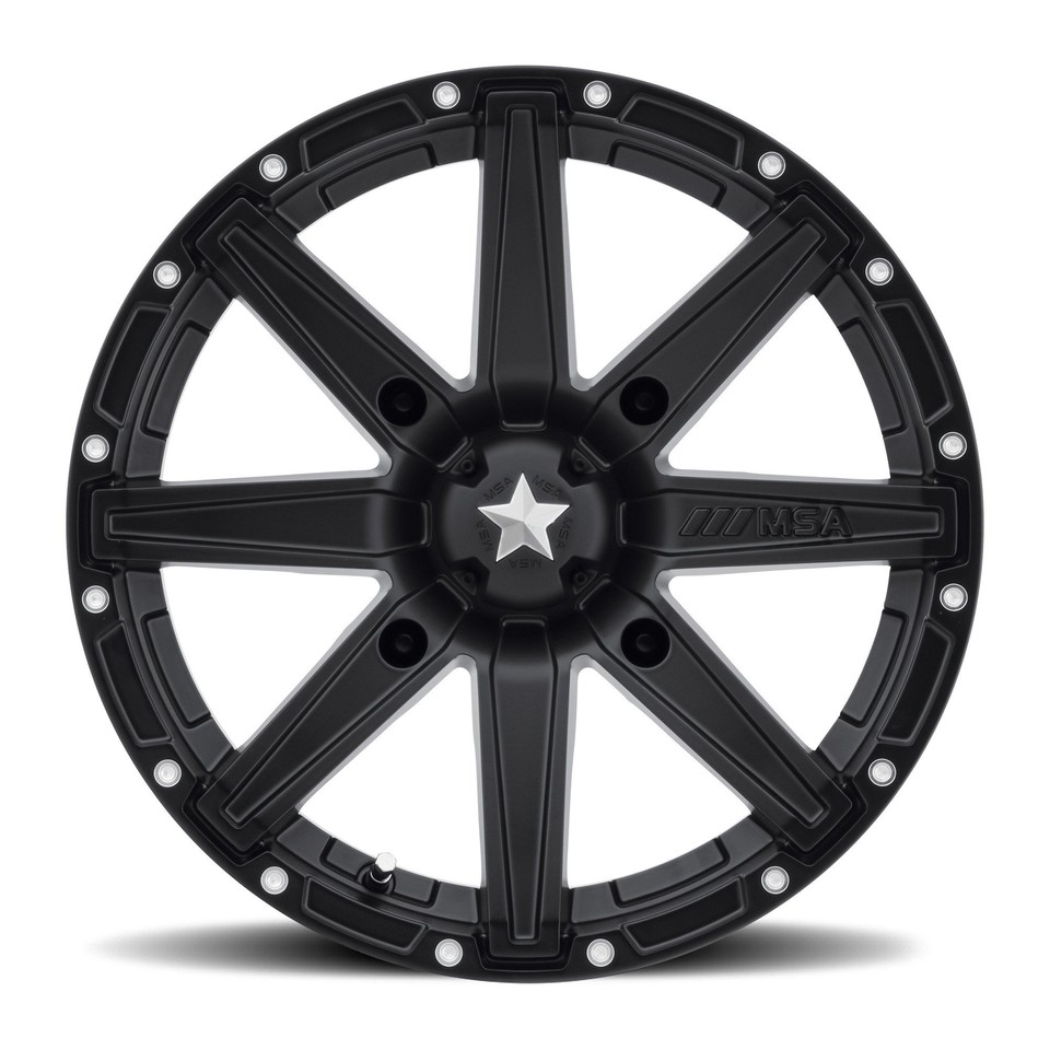 4x MSA Offroad Wheels M33 Clutch ATV/UTV Wheels Satin Black 15x7 4x156 ...