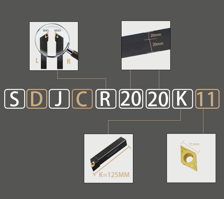 93° SDJCR 1212H11 12mm CNC Lathe External Turning Tool Holder + 10Pcs DCMT11T304 | eBay Australia