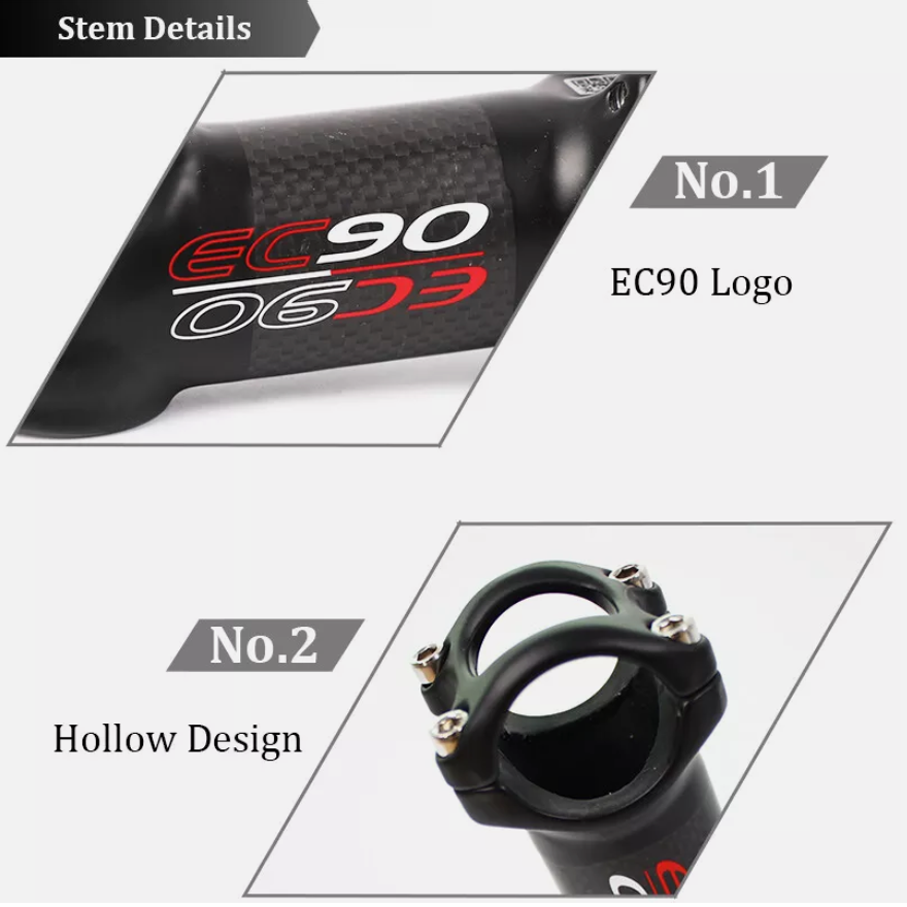 EC90 Handlebars 25.4/31.8mm Carbon Fiber Mountain Road Bike Flat/Riser ...