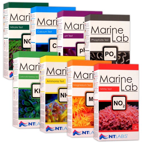 NT Labs Marine Lab Test Kit Reef Saltwater Aquarium Fish Tank pH KH Mg ...