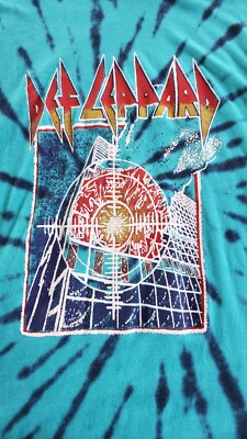 Def Leppard blue & Black Tie Dye Cotton poly Black Tshirt Size 3X 2020 ...