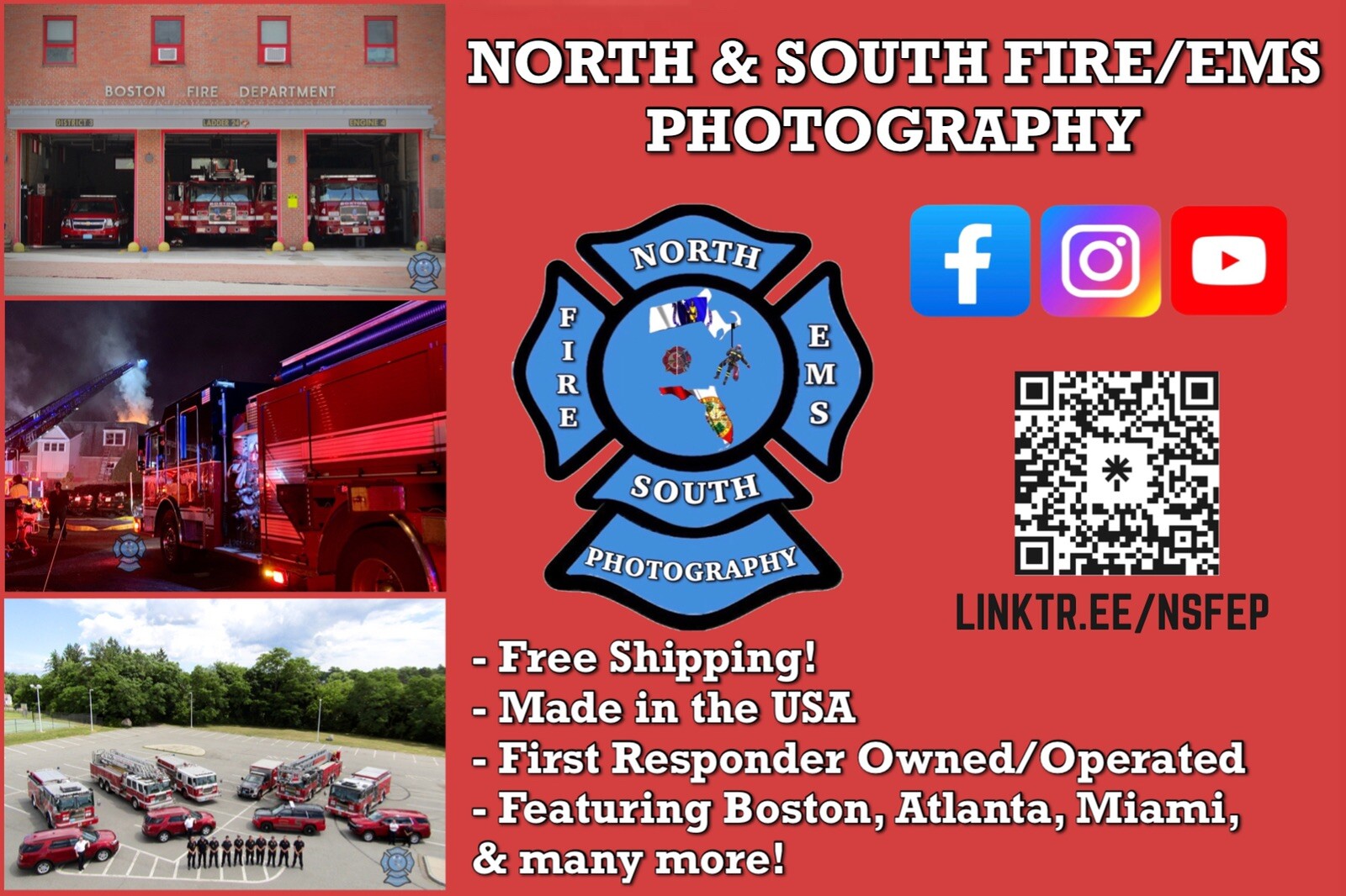 Atlanta Fire Rescue Dept KME Ladder Truck 1 8x12” Photo Print ...
