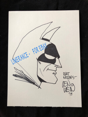 Len Wein Hand Drawn Batman, Signed -with Photo COA 2014. Co-Creator of ...