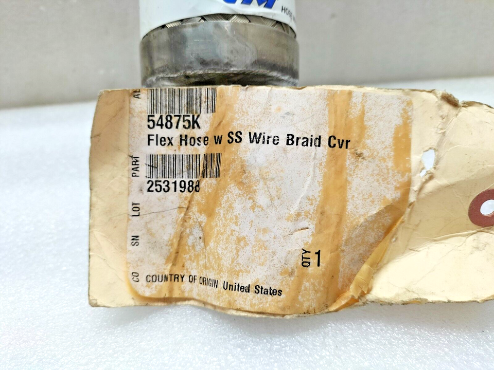McMASTER-CARR 54875K FLEXIBLE HOSE WITH SS WIRE BRAID CVR ID 2" 35" LG ...