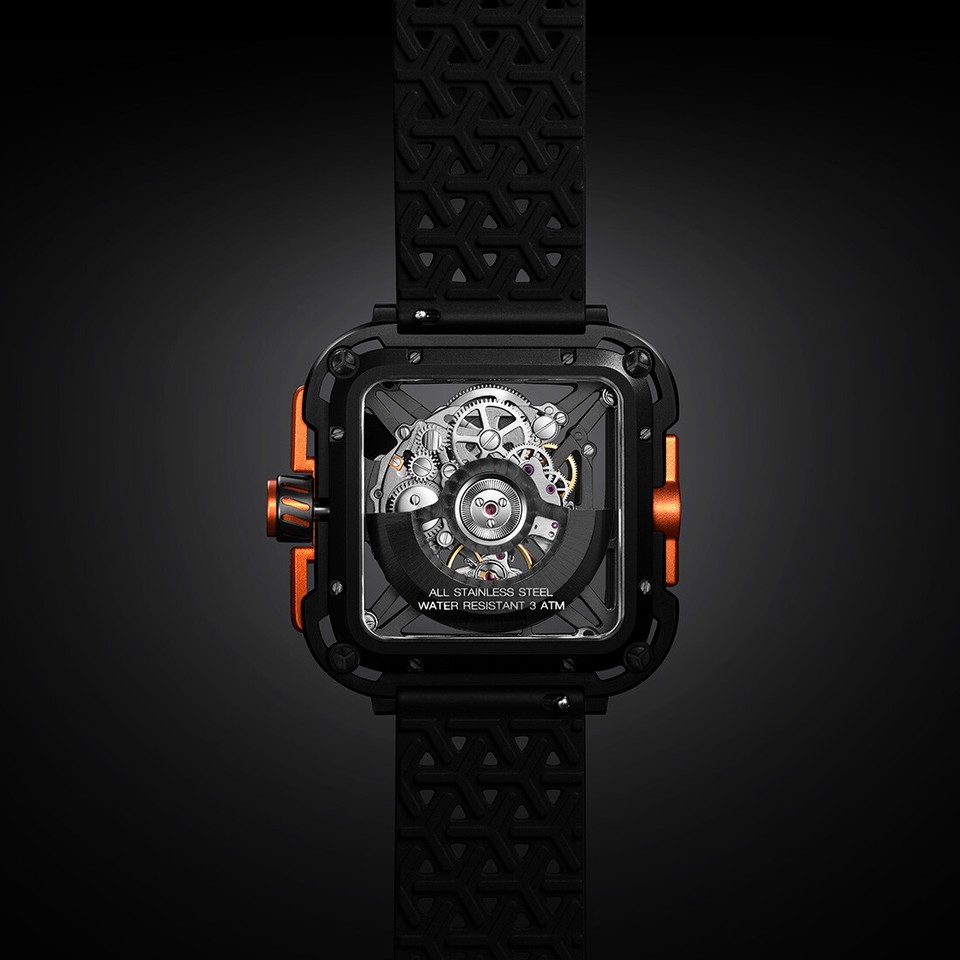 CIGA Design X Series Automatic Openworked Steel Square Black Men's ...