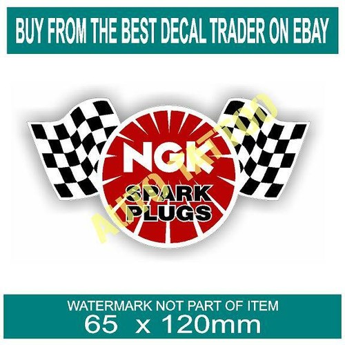 NGK CHECKER FLAG SPARK PLUGS Decal Sticker for Mancave Garage Retro ...