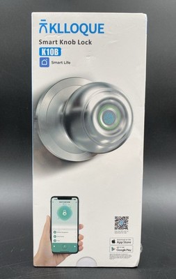 Klloque Smart Knob Lock K10B Satin Nickel, Fingerprint, Phone App or ...