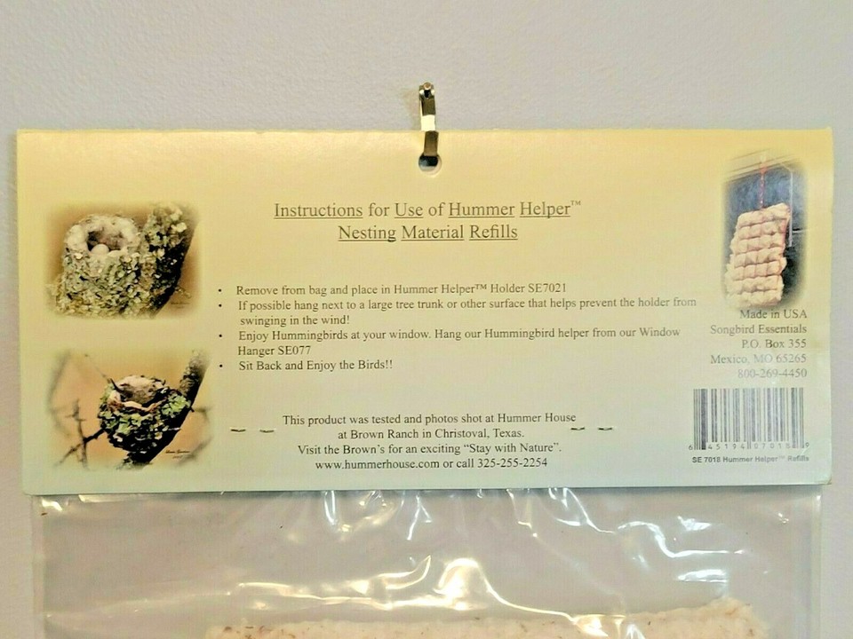 Songbird Essentials Hummer Helper Nesting Material Refills (NEW) | eBay