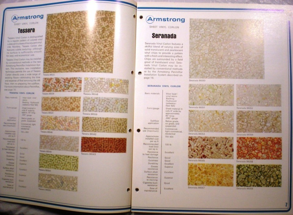 Armstrong VINYL ASBESTOS Excelon Tile Corlon Hydrocord Backing Tile ...