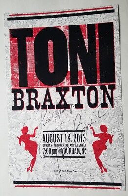 Toni Braxton REAL hand SIGNED Hatch Print Show Poster JSA COA ...