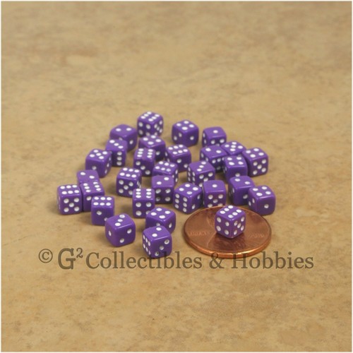 NEW 5mm Deluxe Rounded Edge 30 MINI Dice PurPle RPG Game 3/16 inch ...