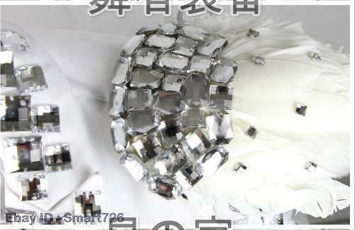 Mens Rhinestones Feather Singer DJ Coat Dance Stage Jacket Nightclub ...