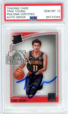 Trae Young 2018-19 Panini Clearly Donruss Autograph Rookie Card #8 PSA ...