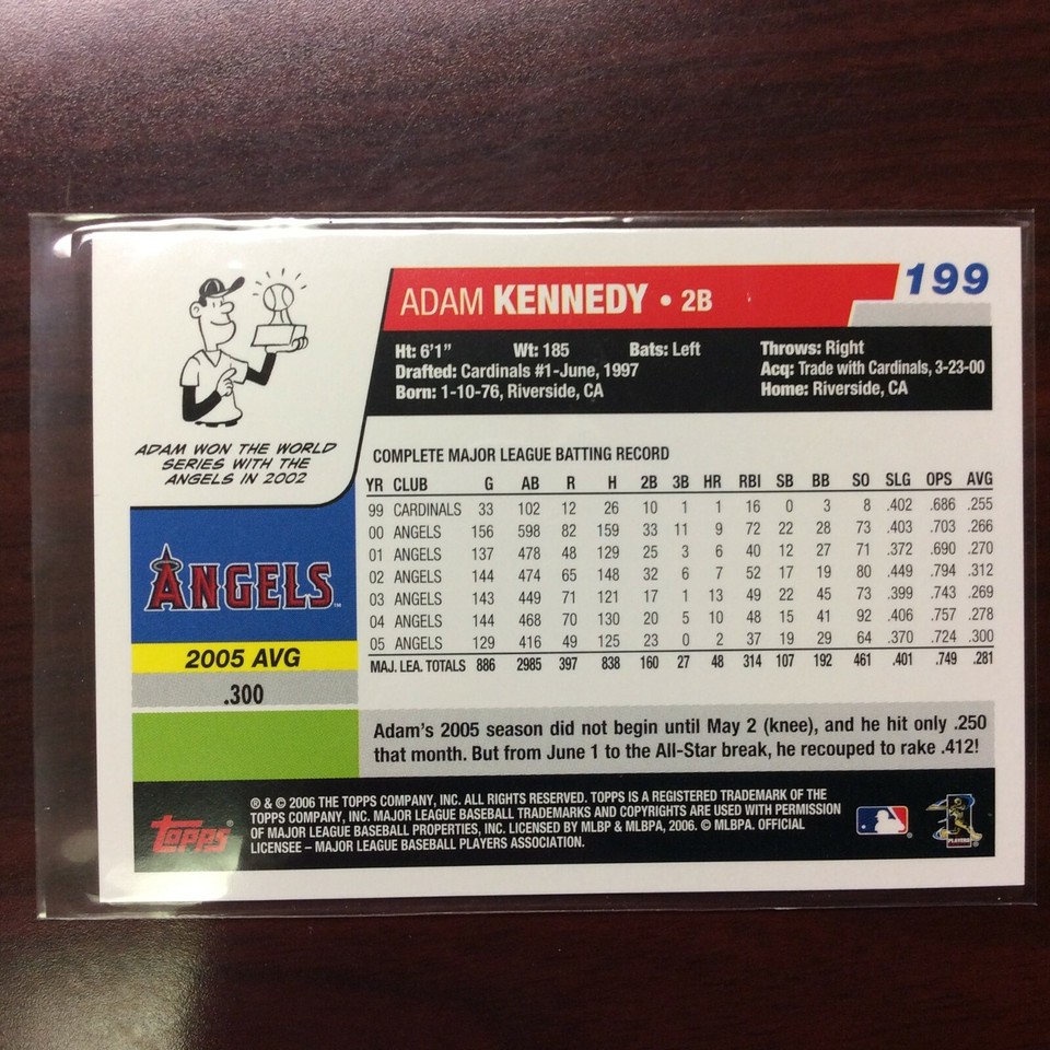 2006 Topps #199 Adam Kennedy Angels | eBay