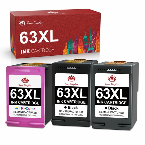 63 XL Black Color Ink Cartridge for HP OfficeJet 3830 4650 4652 5222 ...