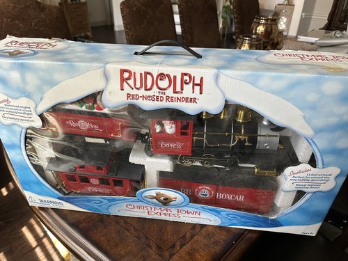 2007 Rudolph's Red Nosed Reindeer Christmas Town Express Train Set Used ...