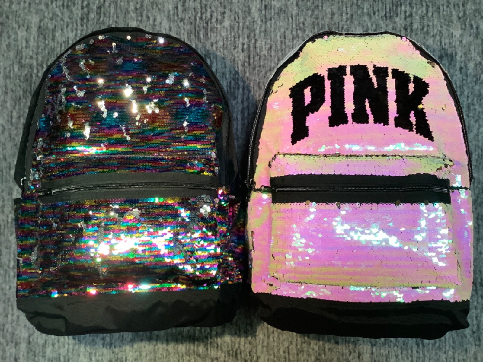 Victoria's Secret Pink Bling Campus Backpack Iridescent or Rainbow Gold ...
