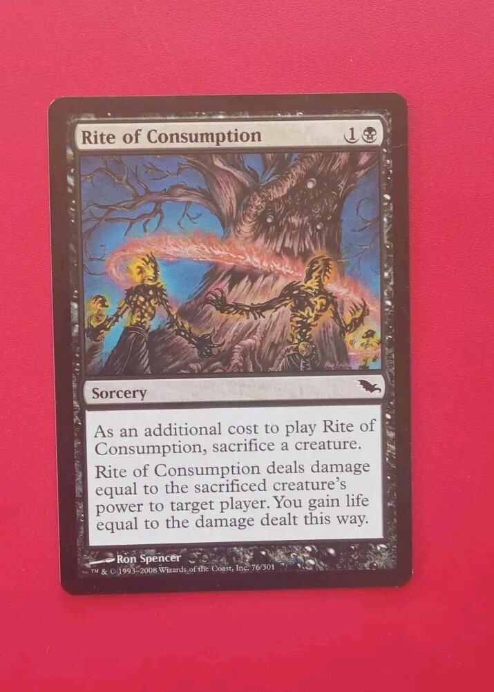 Rite of Consumption (Shadowmoor) Magic MTG Sacrifice English Life Gain ...
