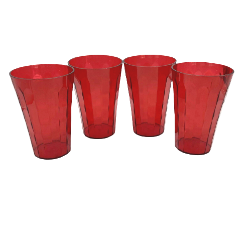 Tupperware Ice Prism Acrylic Tumblers 16oz Cherry Red Set of 4 | eBay