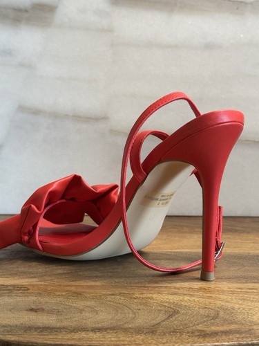 Elegant Red Bow Heels – Mid Heel Stiletto with Strappy Detail Size 8 | eBay