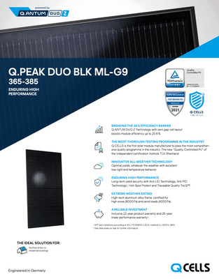 (Lot of 4) New QCELLS Solar 365 W Solar Panels - Q.PEAK DUO BLK ML-G9 ...